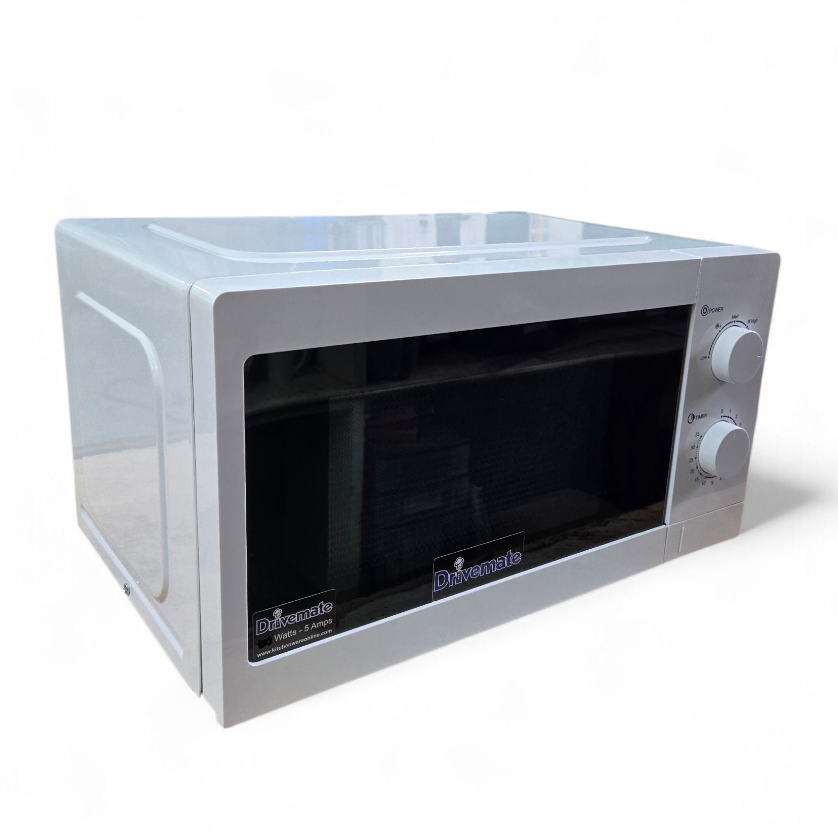 Low Power White Microwave Oven drawing only 510 watts- Outputs 320 wat